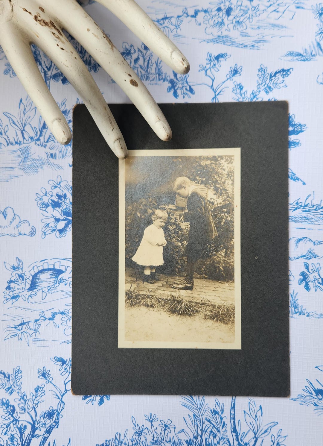 Shutterbug - Vintage Card Photo of a Boy With a Camera Taking a Picture of a Little Girl, 5 X 6 ...