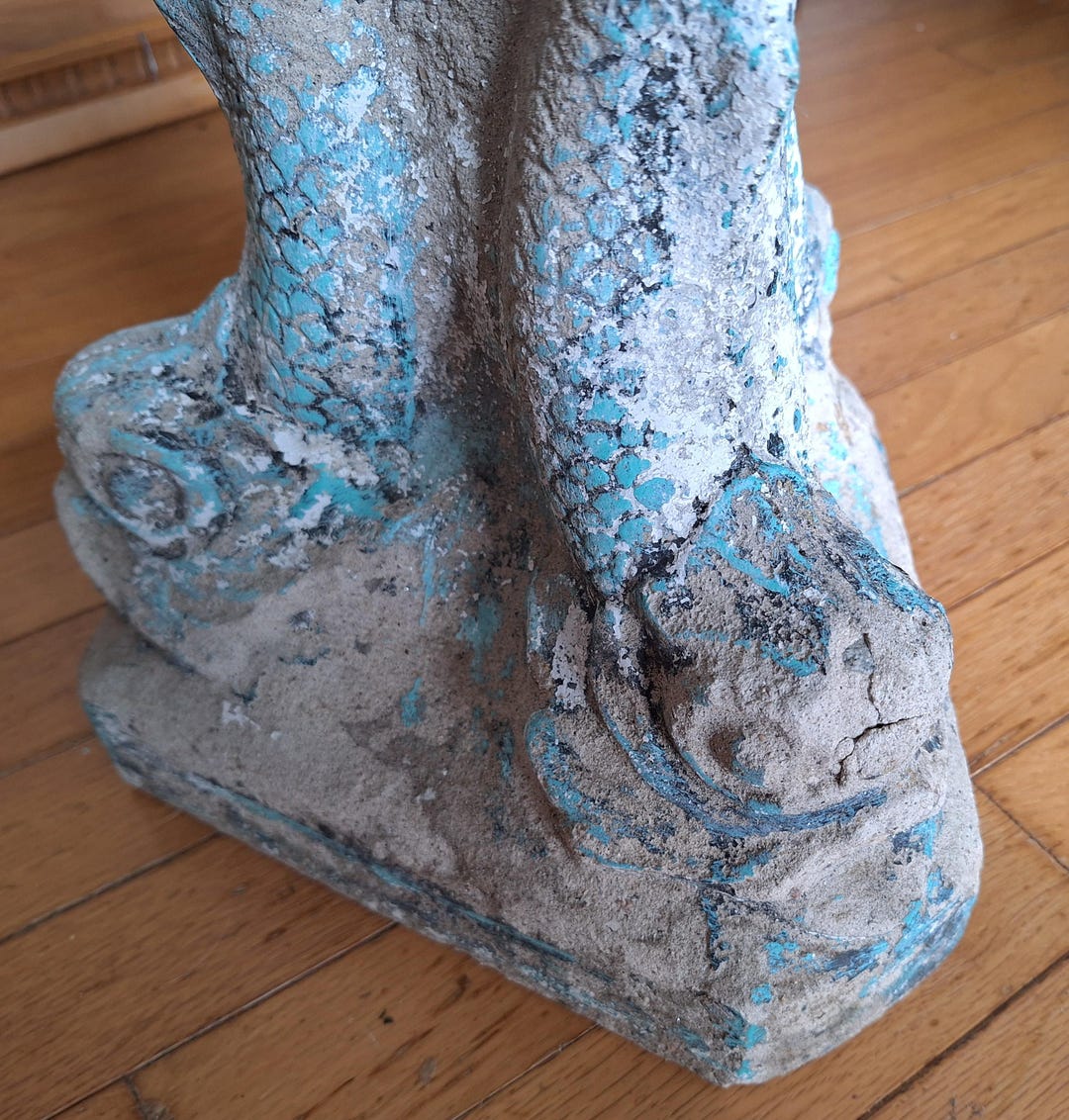 Pickup Only - Vintage KOI Fish CEMENT Base, 35 POUNDS Concrete ...