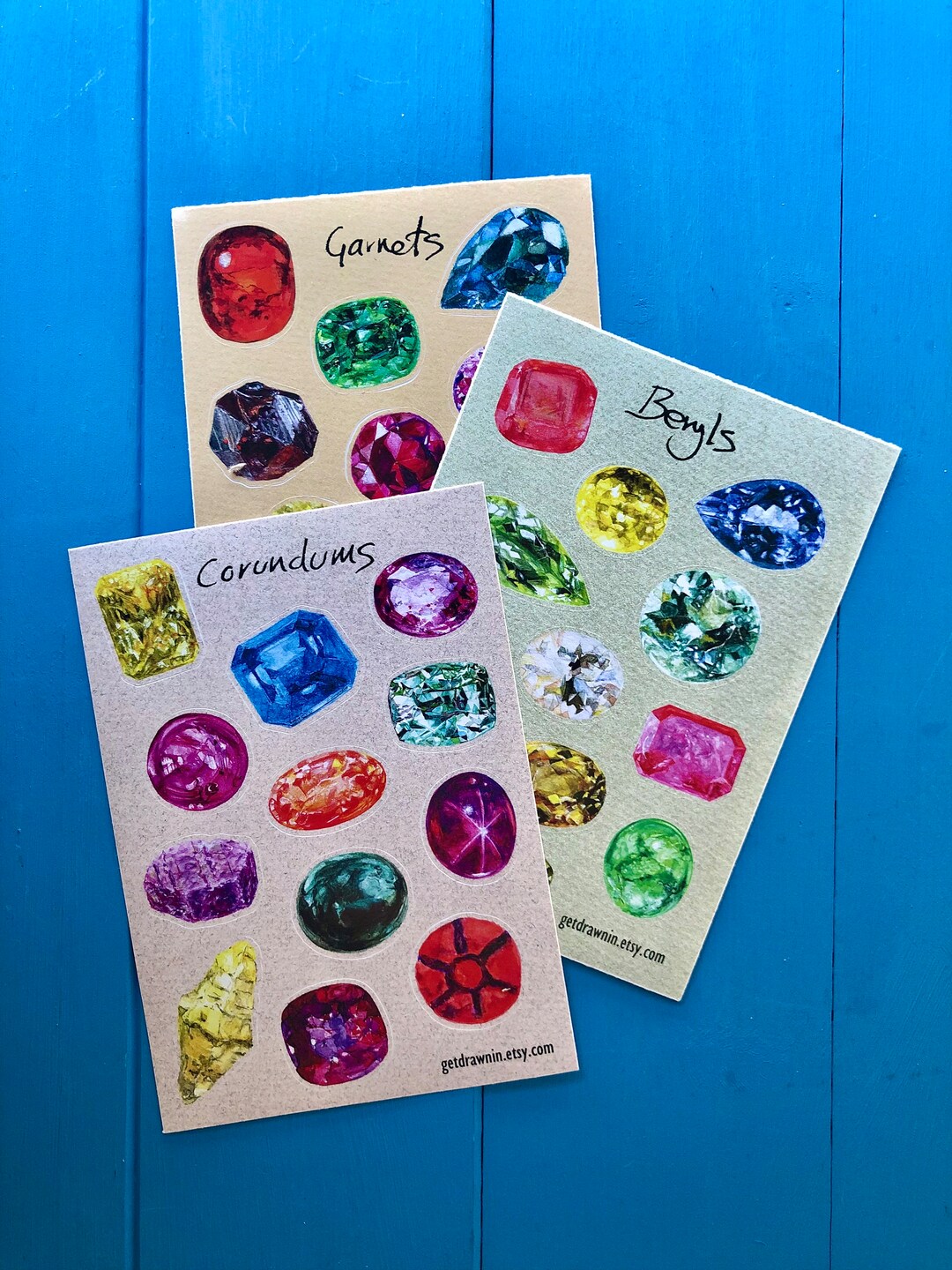 Gemstone Sticker Sheets, Pick and Mix Any 6 of the Mineral Families ...