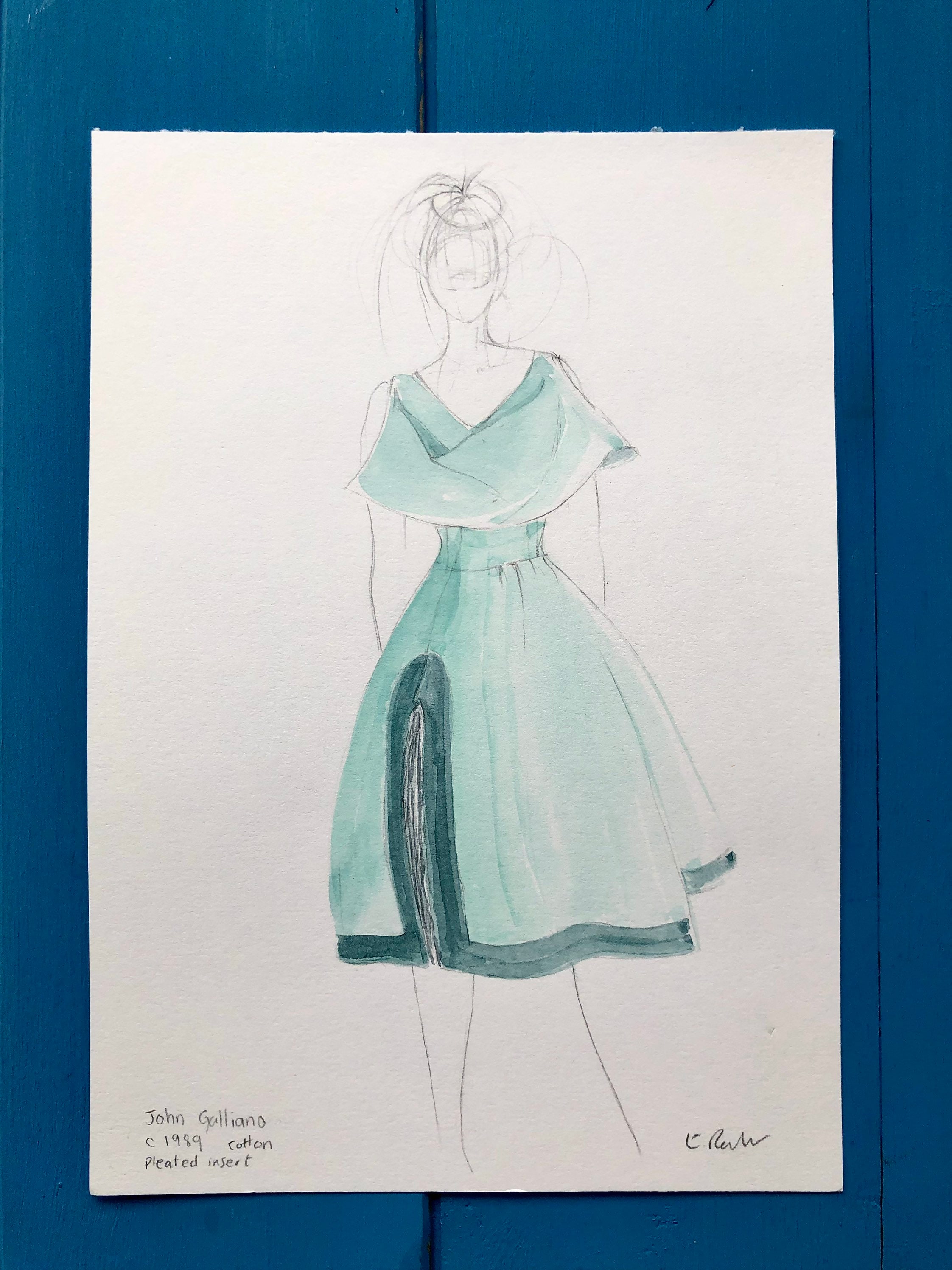 1940s Fashion Sketch Two Women Gadabout Vintage