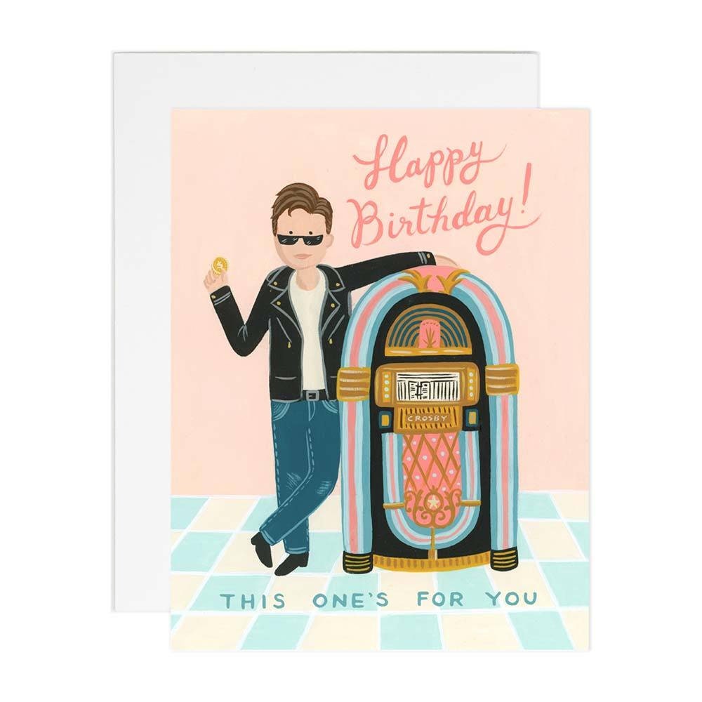 Jukebox Birthday Cute Birthday Card Retro Inspired Greeting Card ...