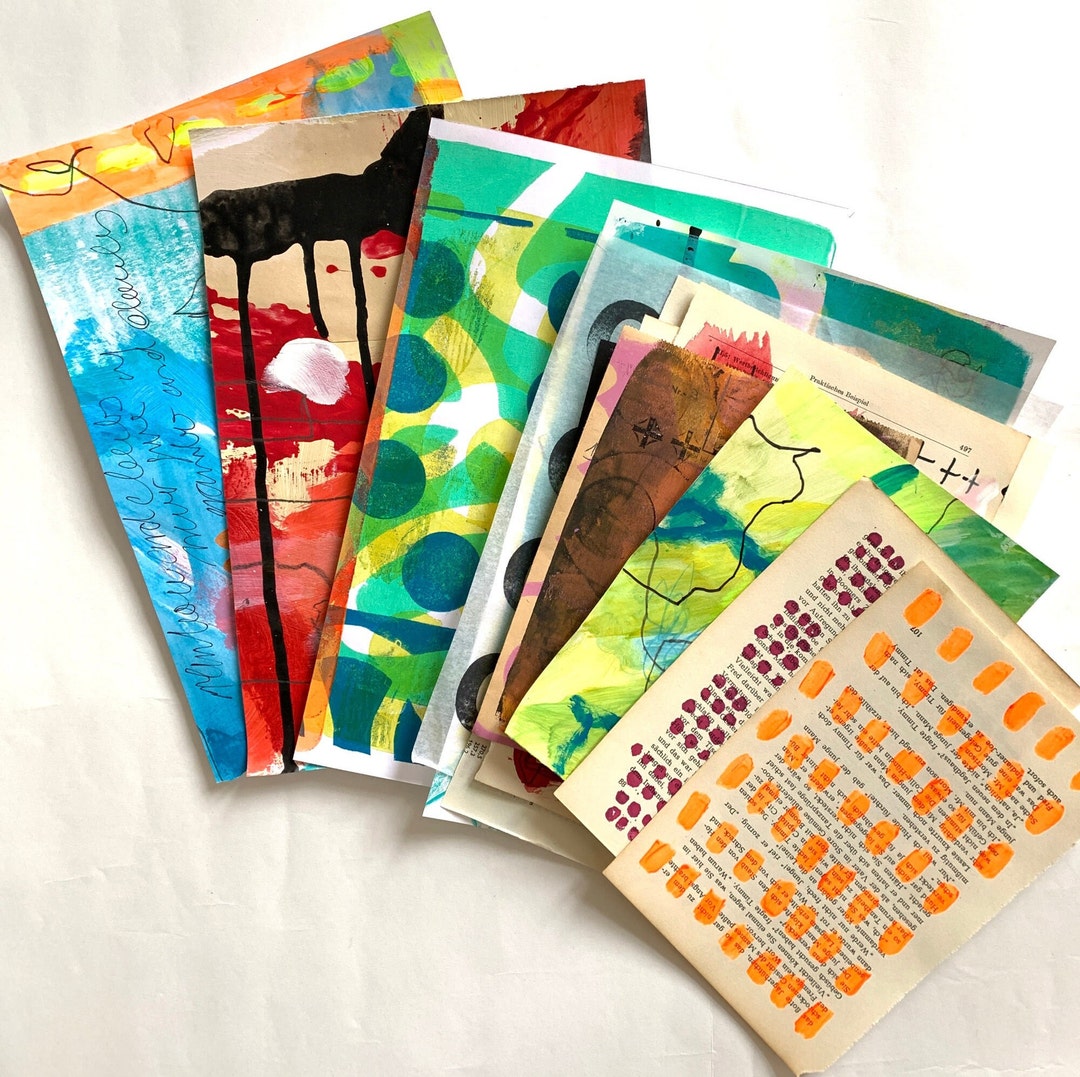 Original Mixed Media Paper Pack, Paper for Collages, Handmade Papers ...