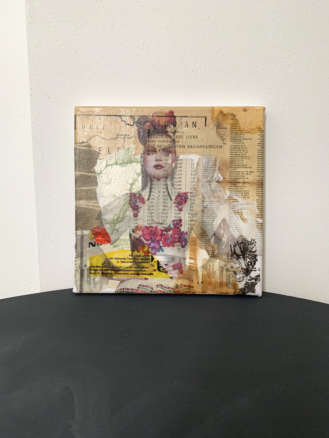 Original ART Collage, Artwork, Abstract Art on Canvas, Collage Art ...