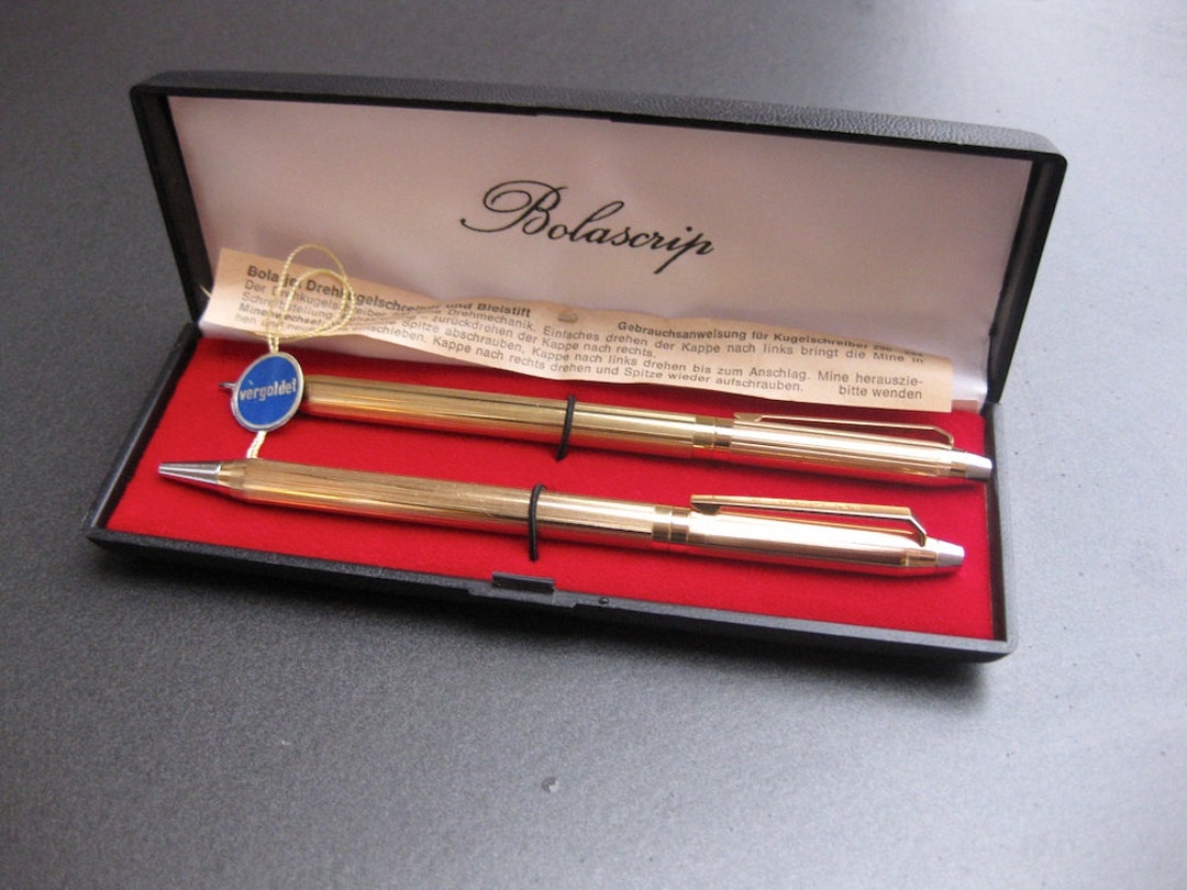 Noble Vintage Writing Set, Ballpoint Pen and Pencil, Brand Bolascrip ...