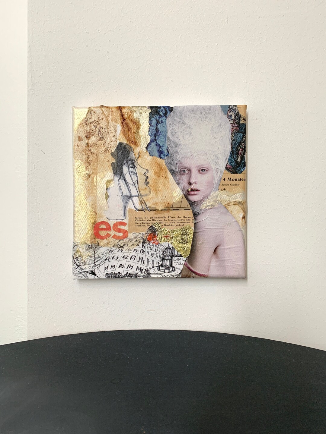 Original ART Collage, Artwork, Abstract Art on Canvas, Collage Art ...