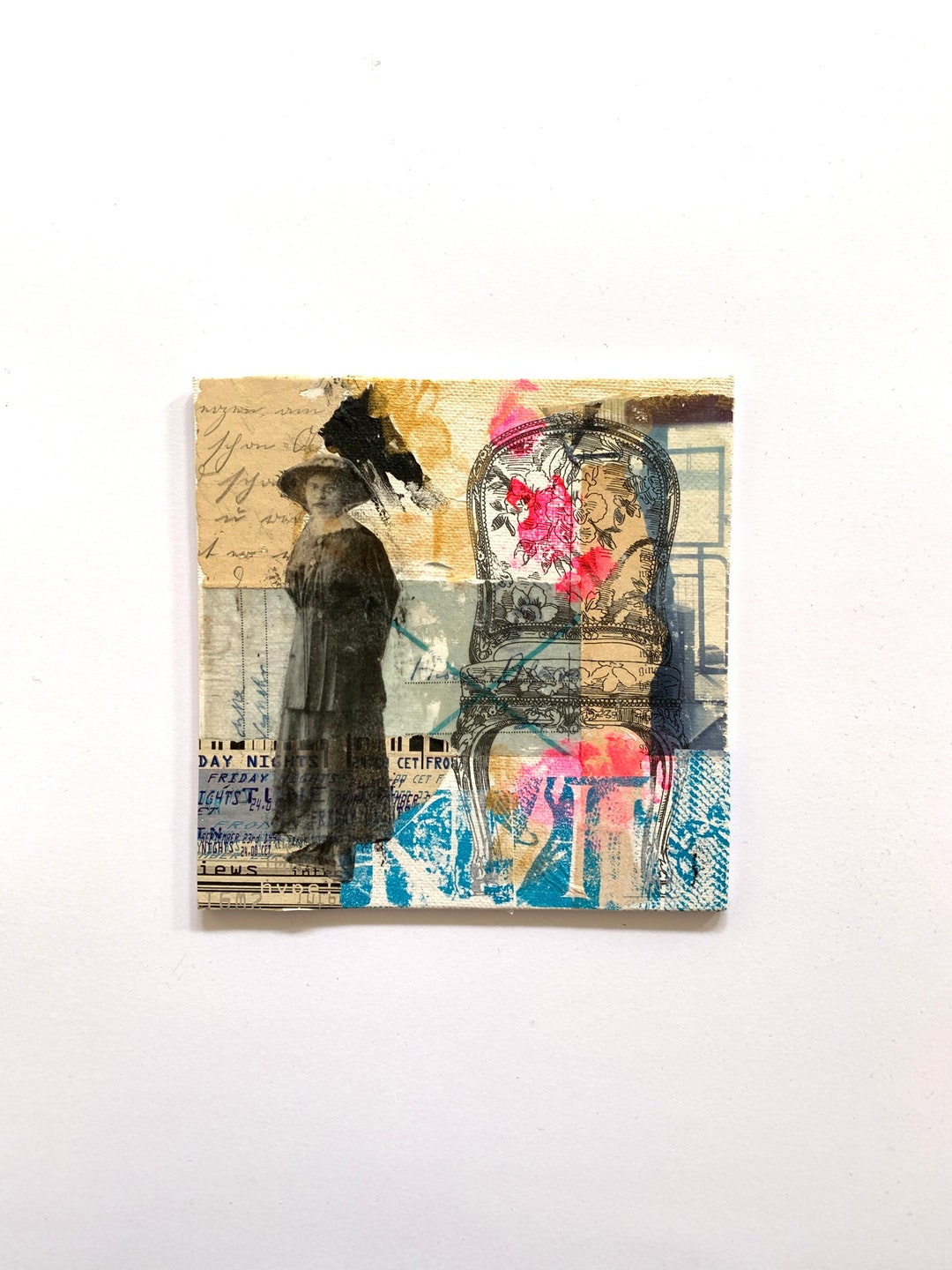 Original Collage, Artwork 15 X 15 Cm, Abstract Art, Collage Art, Mixed ...