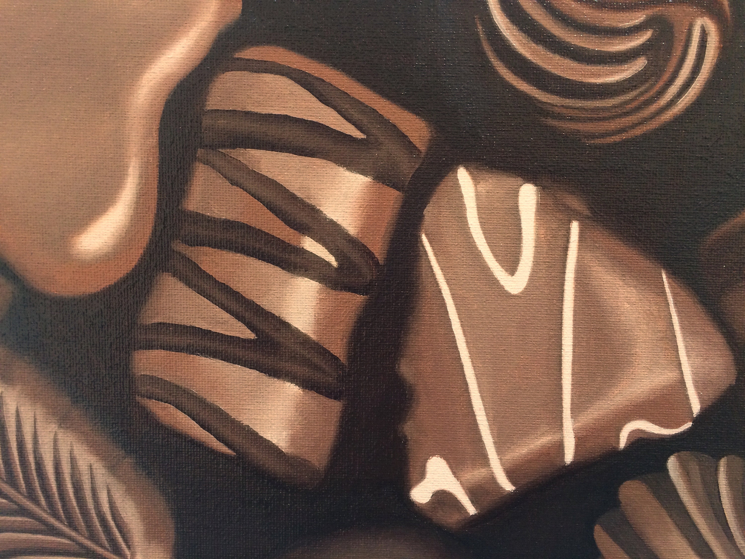 Chocolates - Original Oil Painting on Canvas, Chocolate Brown Artwork ...