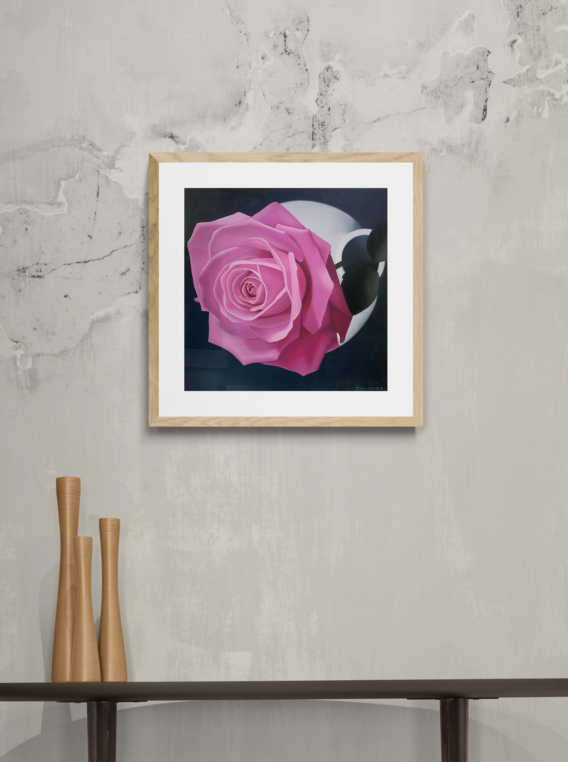 Ölgemälde Rosa Rose: Blumen Stillleben, Kunstwerk auf Leinwand - Etsy.de