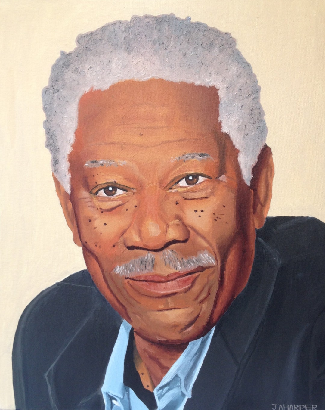 Morgan Freeman Original Oil Painting on Canvas, Celebrity Portrait - Etsy