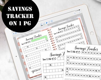 Savings Tracker Printable on 2 pages Savings Tracker Insert | Etsy