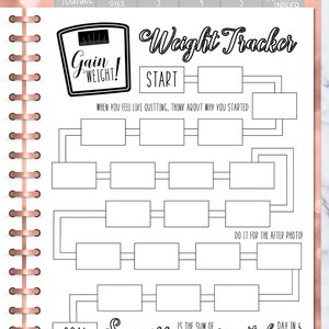 Weight Gain Motivation Tracker Printable, Weight Tracker Insert, Weight ...