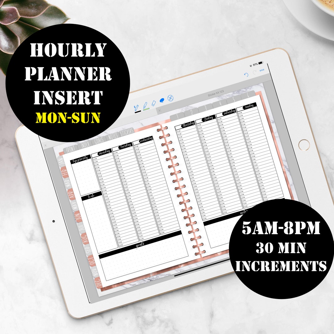 Monday-sunday Vertical Weekly Planner Printable Digital Download ...