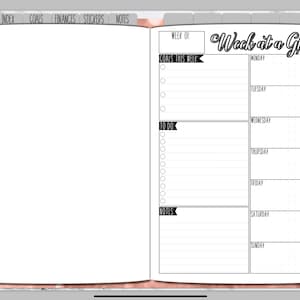 Mon-sun Week at a Glance Insert, Weekly Planner Printable Digital ...