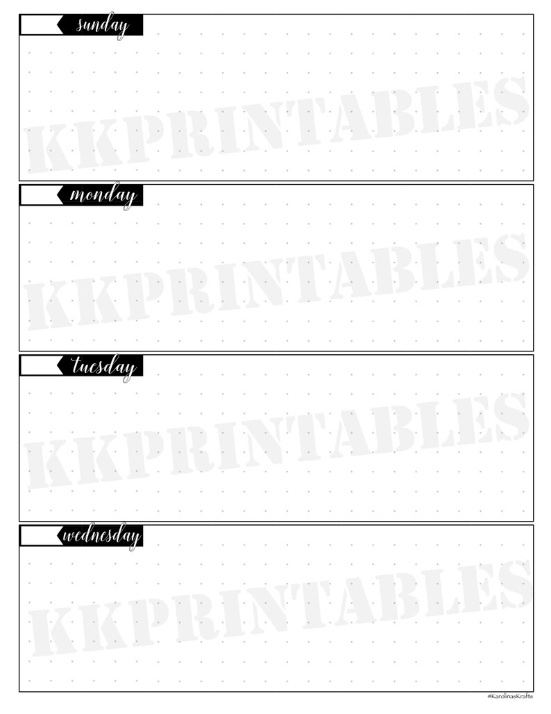 Sun-sat Horizontal Weekly Planner Printable Digital Download - Etsy New ...