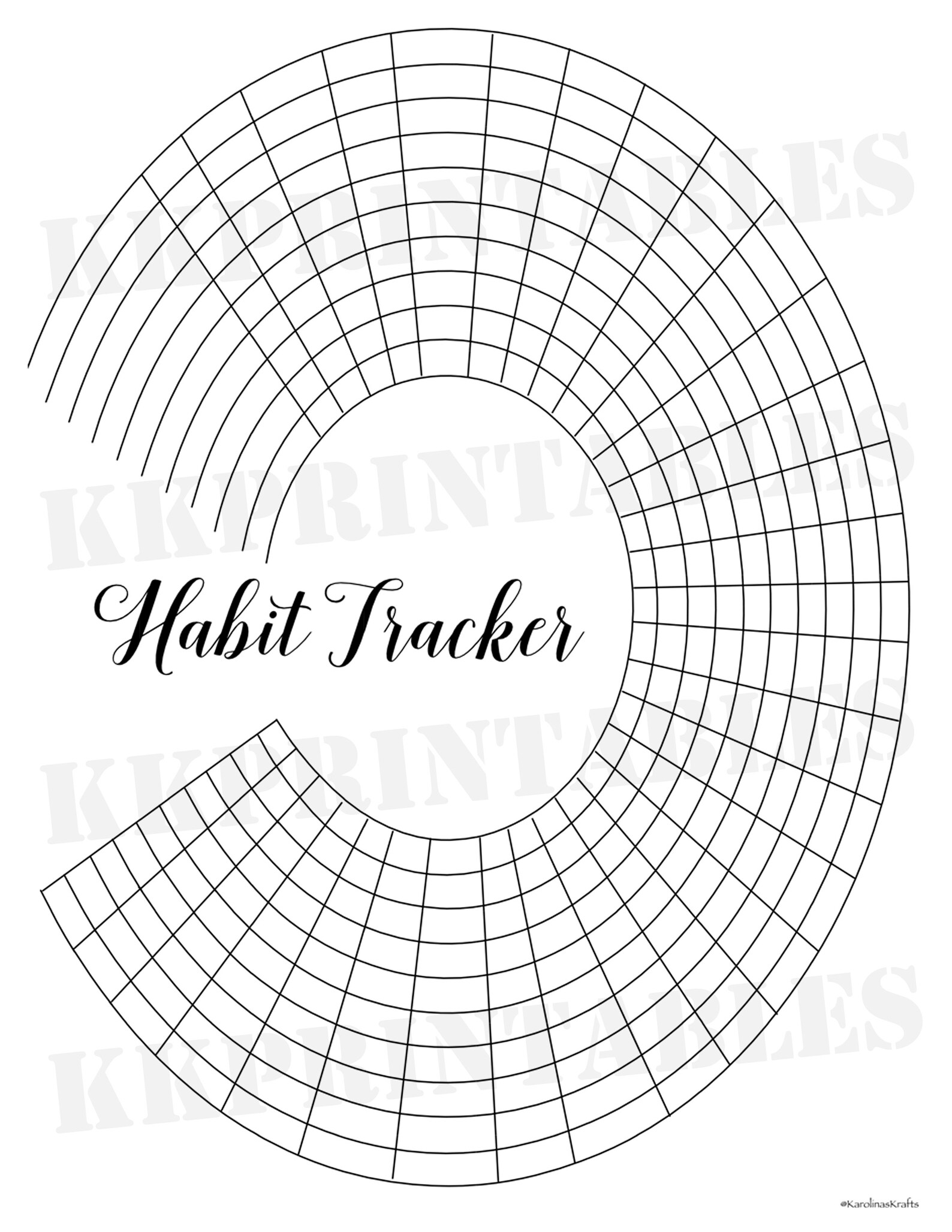 Radial Habit Tracker Insert on 1 Page Circle Habit Tracker | Etsy