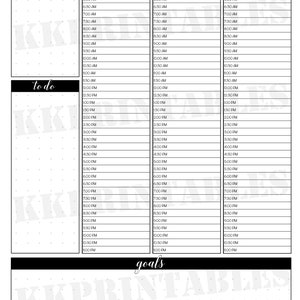 Monday-sunday Vertical Weekly Planner Printable Digital Download ...
