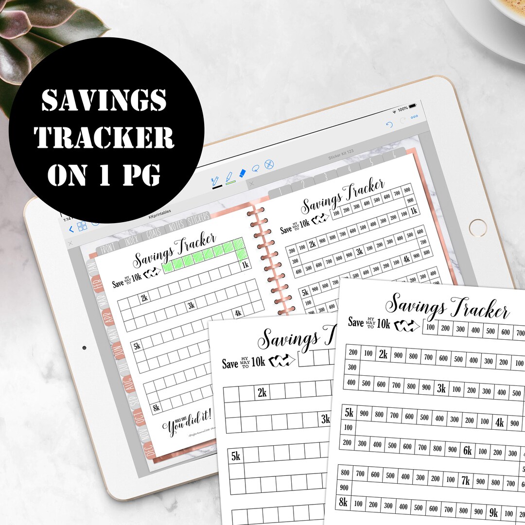 Savings Tracker Printable, Savings Tracker Insert, Savings Tracker ...