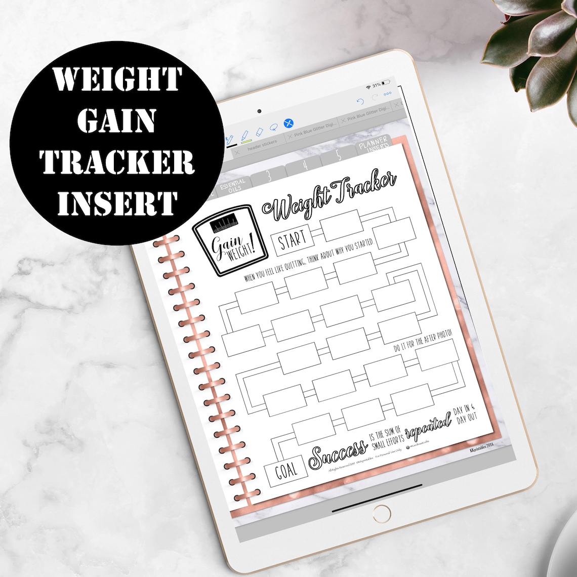 Weight Gain Motivation Tracker Printable, Weight Tracker Insert, Weight ...