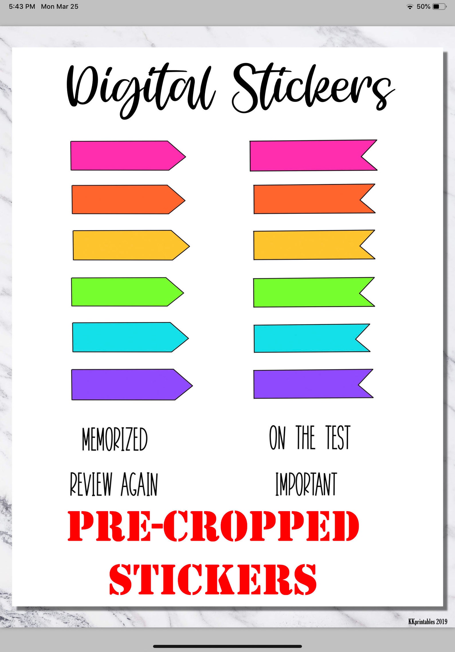 50 Digital Flash Cards Digital Study Cards for Goodnotes - Etsy