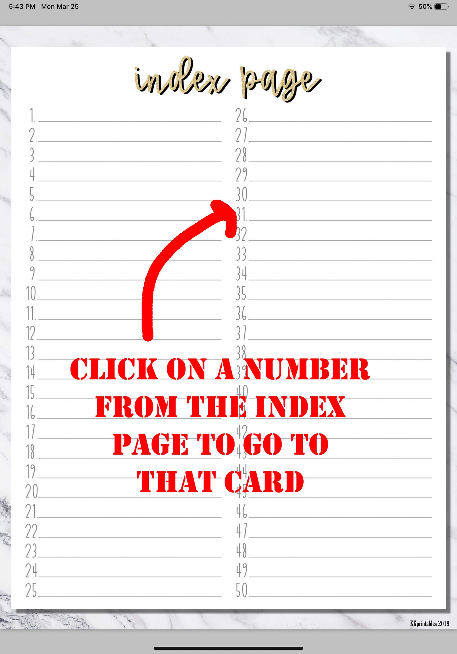 50 Digital Flash Cards Digital Study Cards for Goodnotes | Etsy