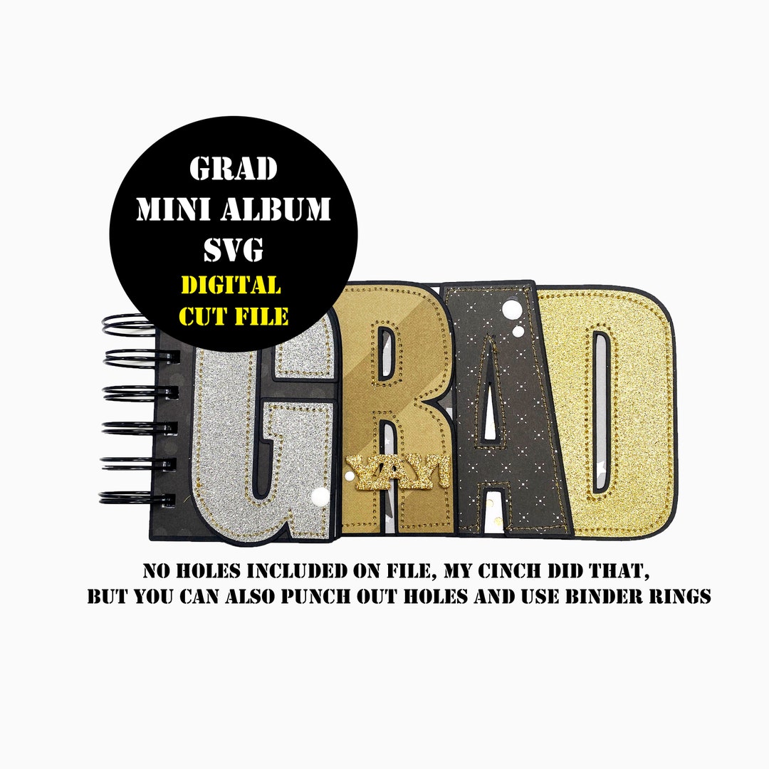 GRAD Mini Album SVG Digital File, Graduation Mini Album SVG, Grad Mini ...