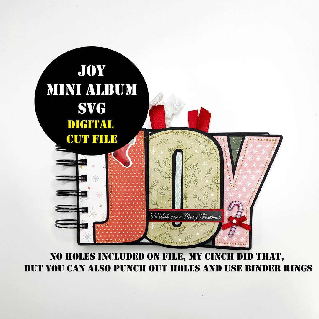 JOY Mini Album SVG Digital File, Christmas Mini Album SVG, Xmas Album ...