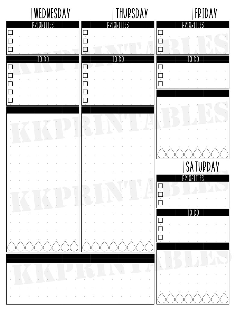 Sun-sat Vertical Weekly Planner Printable Digital Download, Goodnotes ...