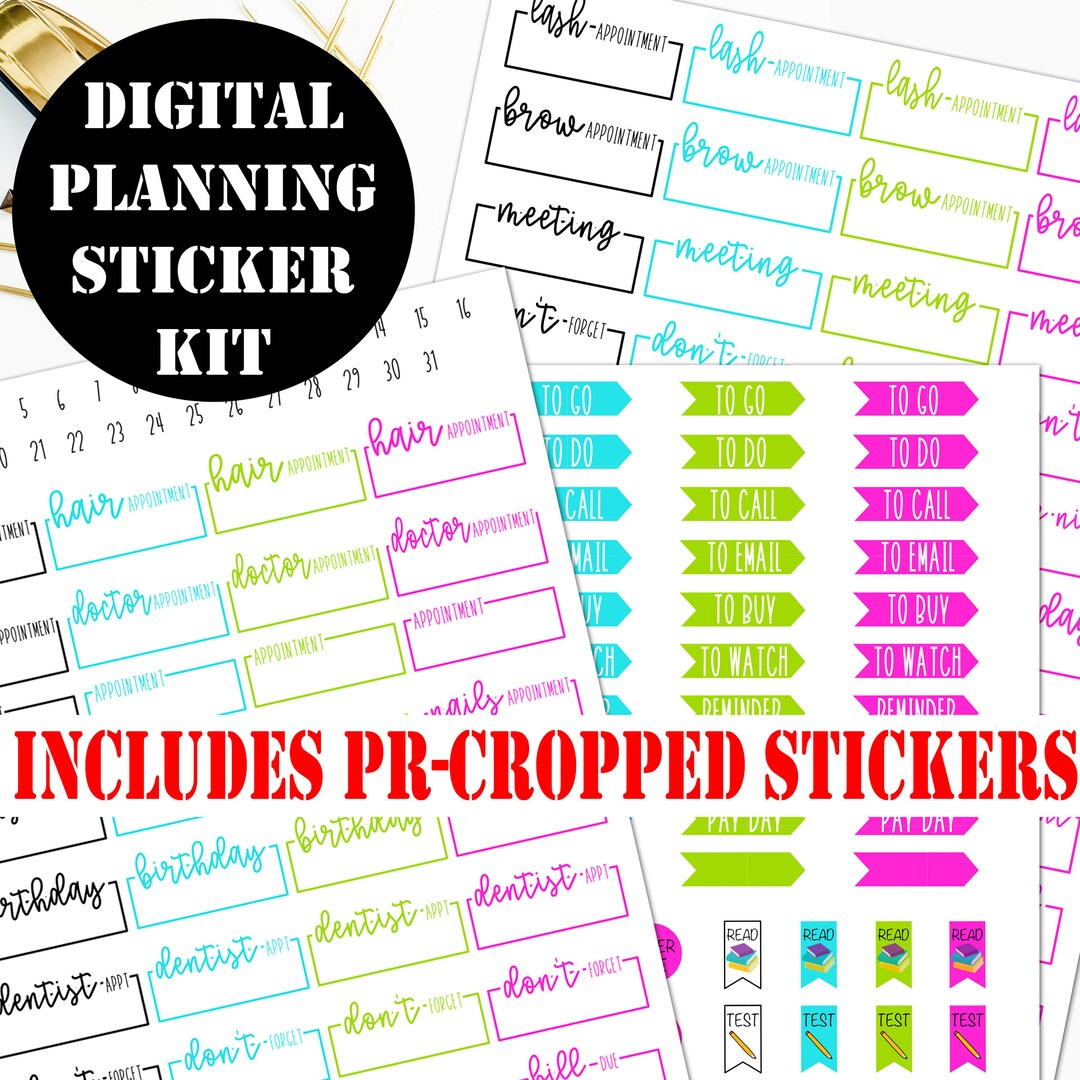 Digital Planner Stickers, Appointment Digital Stickers, Label Digital ...