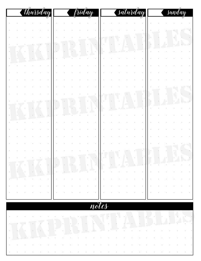 Mon-sun Weekly Planner Printable Digital Download Goodnotes | Etsy