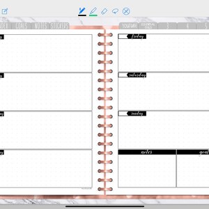 Mon-sun Horizontal Weekly Planner Printable Digital Download, Goodnotes ...