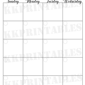 Sunday-saturday Monthly Calendar, Monthly Digital Planner, Monthly ...