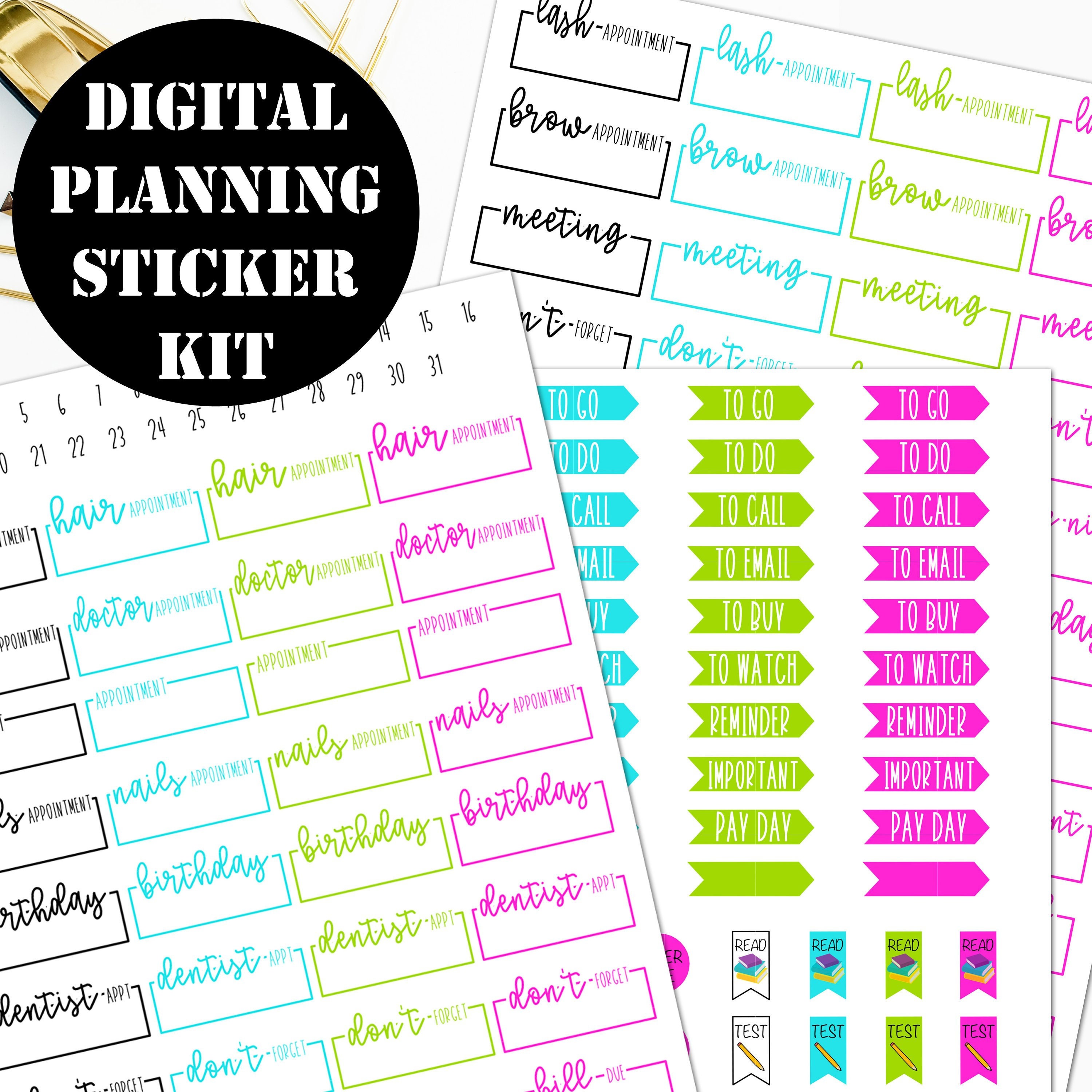Digital Planner Stickers, Appointment Digital Stickers, Label Digital ...