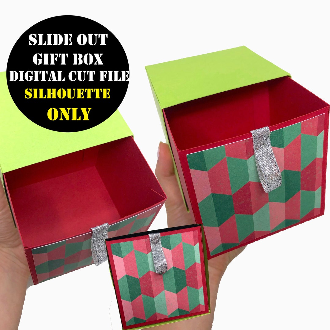 Slide Out Gift Box SVG Digital File for SILHOUETTE ONLY, Slide Gift Box ...