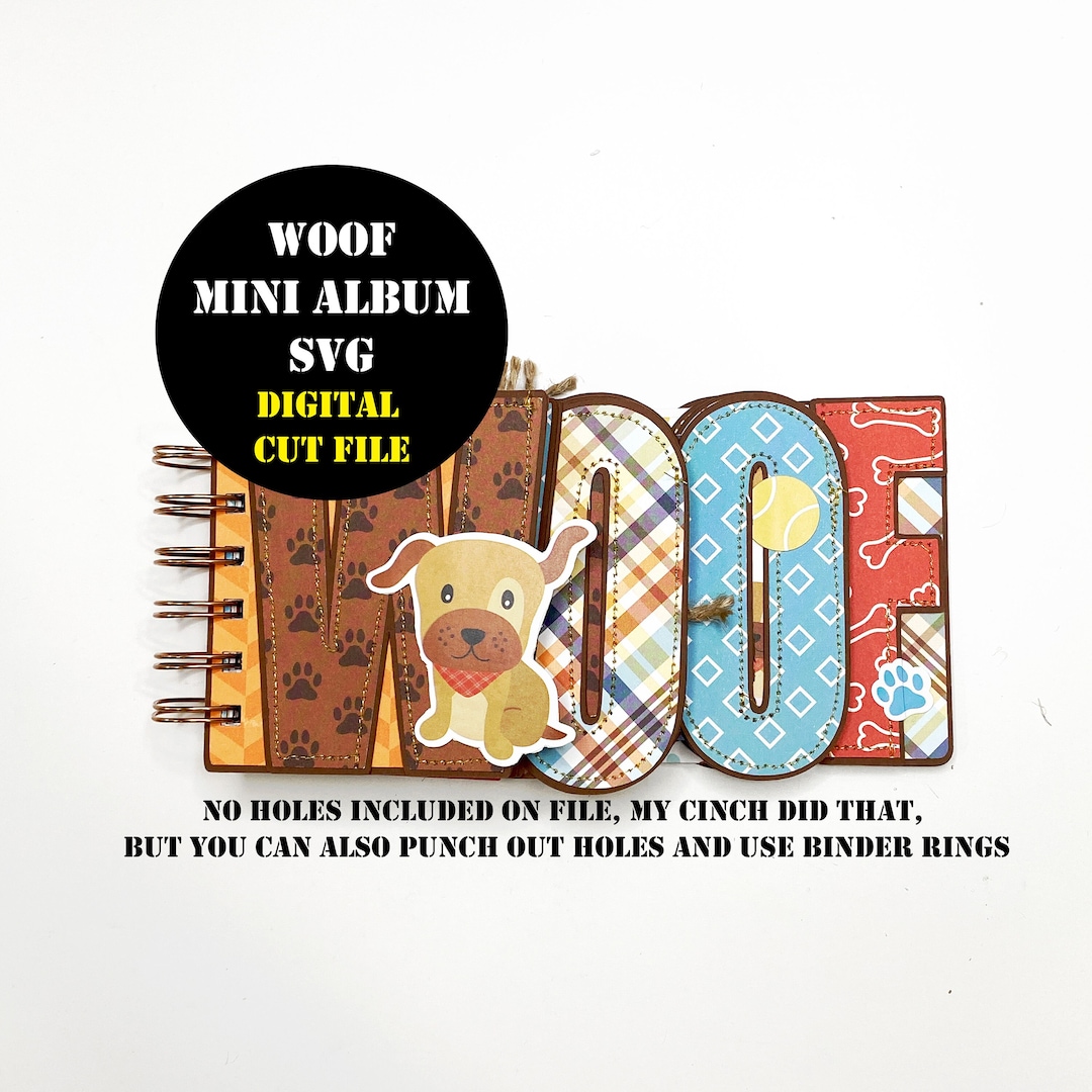 Woof Mini Album SVG Digital File, Dog Mini Album SVG, Dog Album Cut ...