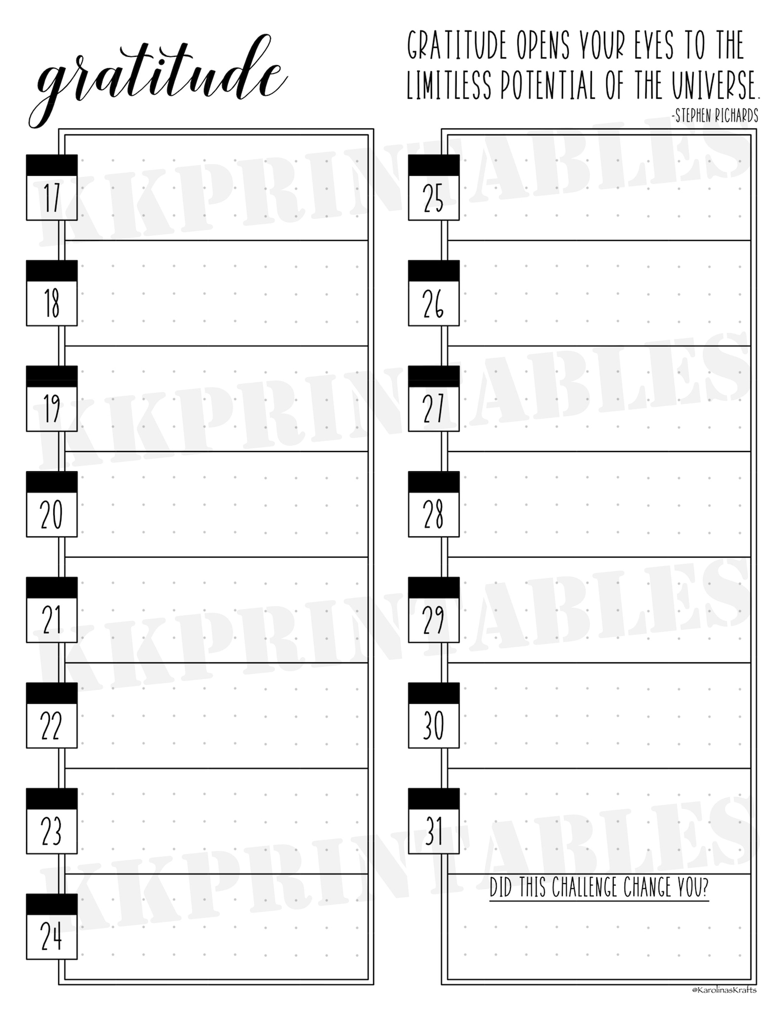 Gratitude Journal Log Insert Gratitude Log Gratitude Insert - Etsy