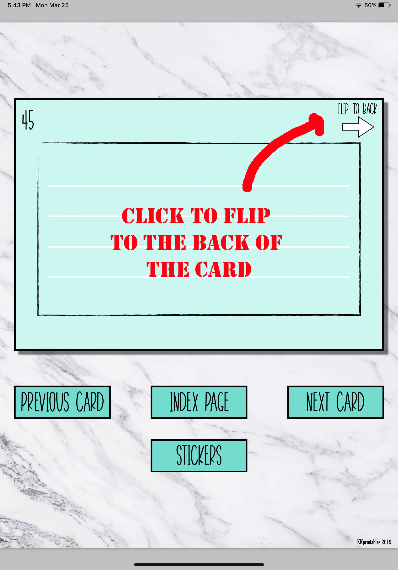 50 Digital Flash Cards, Digital Study Cards for Goodnotes, Digital ...