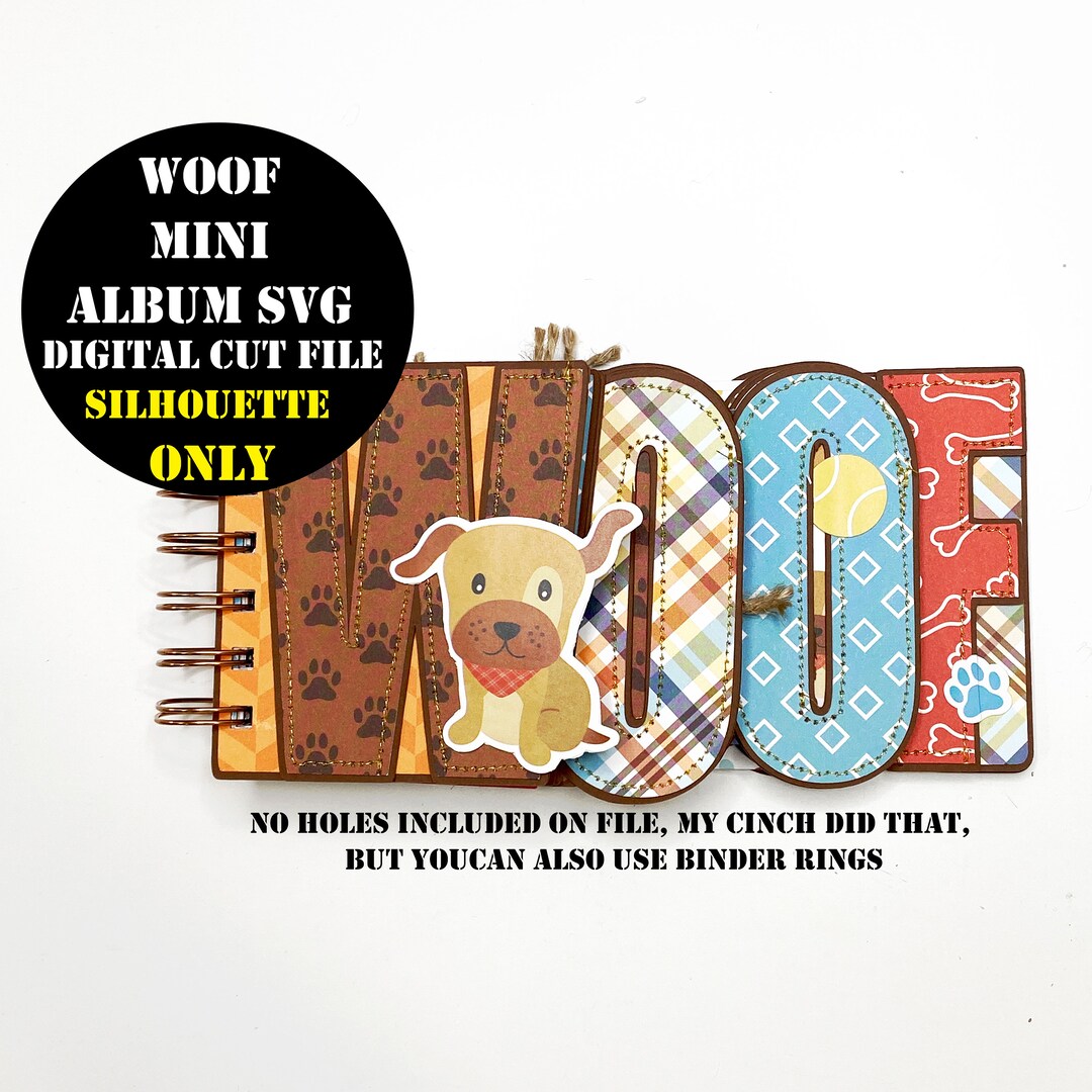 Woof Mini Album SVG Digital File, Dog Mini Album SVG, Dog Album Cut ...