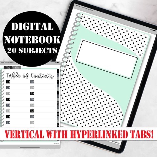 Horizontal Digital Subject Notebook for Goodnotes / Ipad - Etsy
