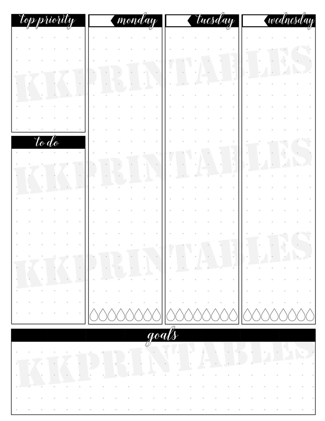 Mon-sun Weekly Planner Printable Digital Download Goodnotes | Etsy