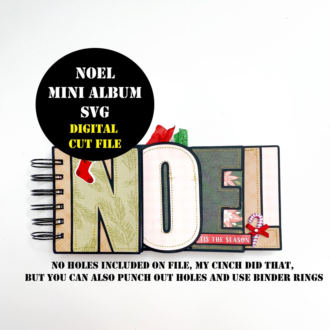 NOEL Mini Album SVG Digital File, Christmas Mini Album SVG, Xmas Album ...