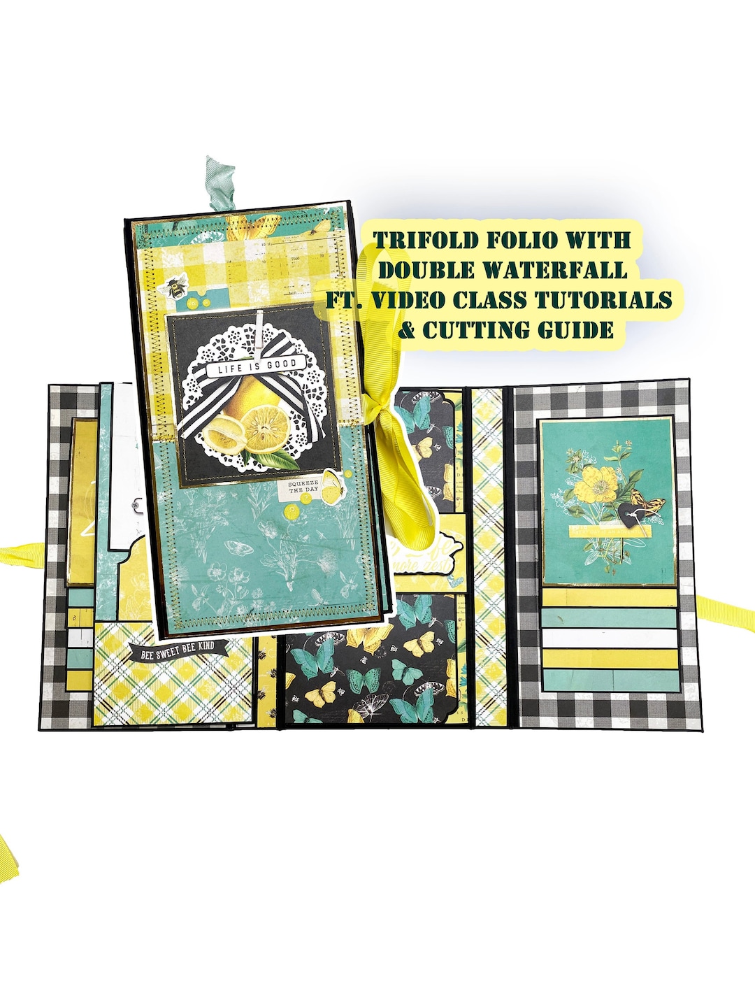 Lemon Trifold Mini Album Folio Tutorial PDF Including the Video Class Tutorial and Cutting Guide ...