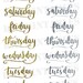 14 Digital Hand Lettered Stickers FOILED Days of the Week - Etsy