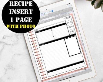 Recipe Cards Insert Printable Digital Download Goodnotes | Etsy