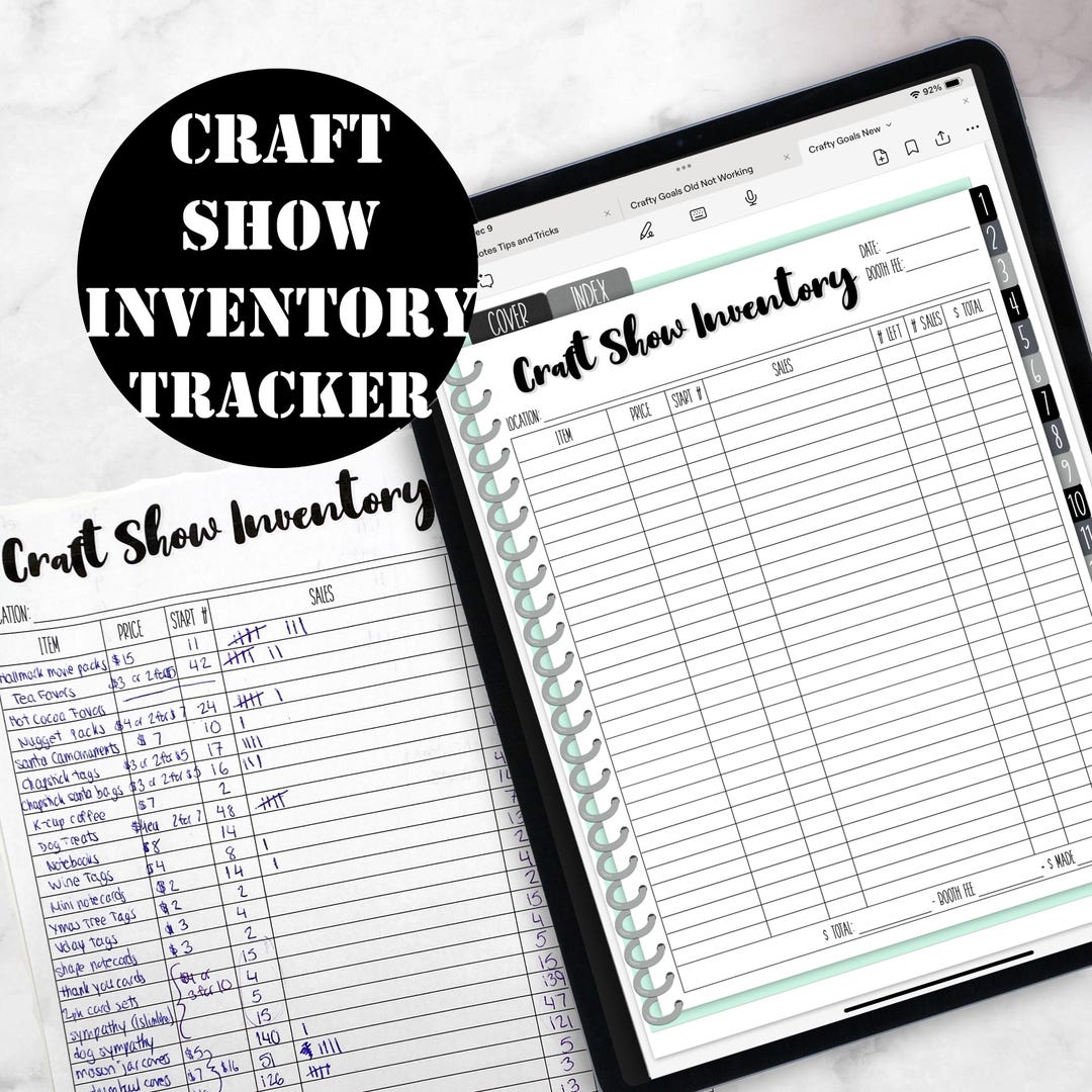 Crafty Show Inventory Tracker, Inventory Tracker Insert, Craft Planner ...