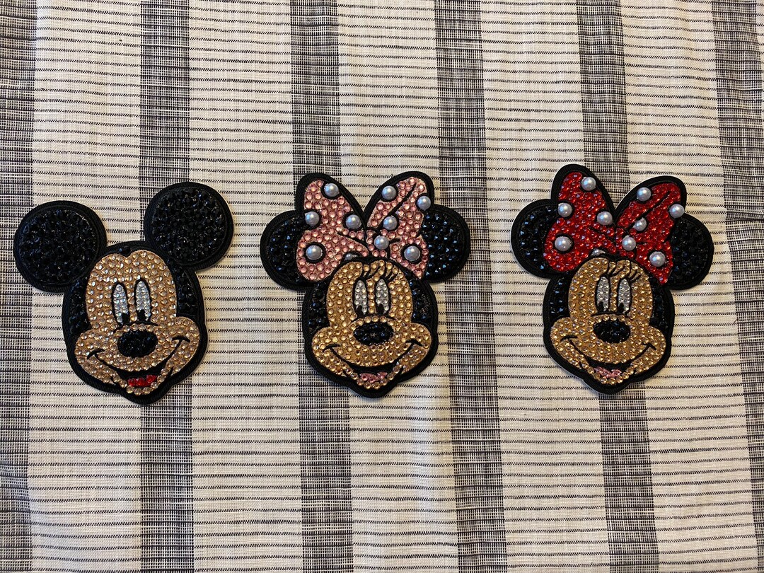 Disney Inspired Mickey Minnie Large Bling Patch - Etsy