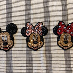 Disney Inspired Mickey Minnie Large Bling Patch - Etsy
