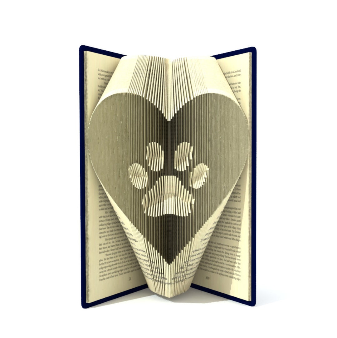 Book Folding Pattern - HEART With PAW - 388 Pages + Tutorial With ...