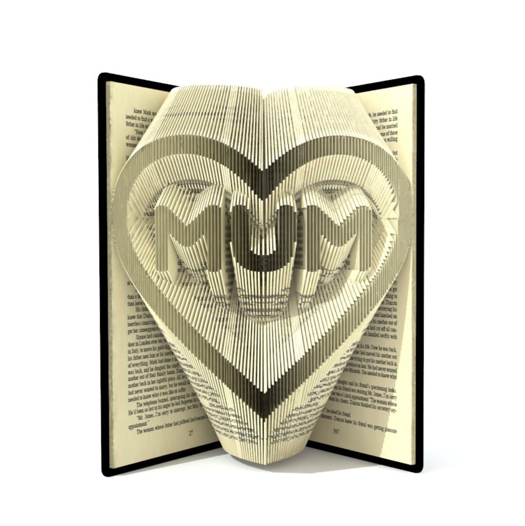 Book Folding Pattern - HEART With MUM in Center - 282 Folds + Tutorial ...