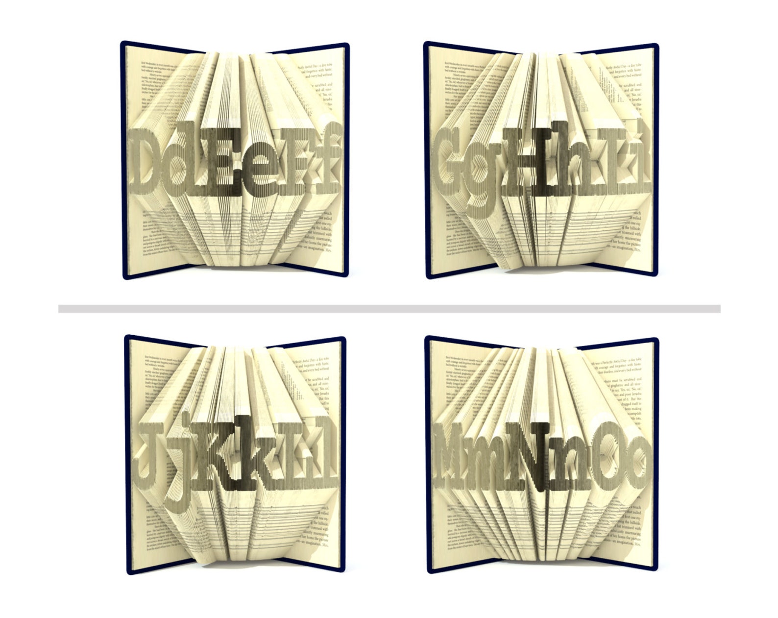 Folded Book ALPHABET 1 - Medium Bold Font - Book Folding Patterns ...