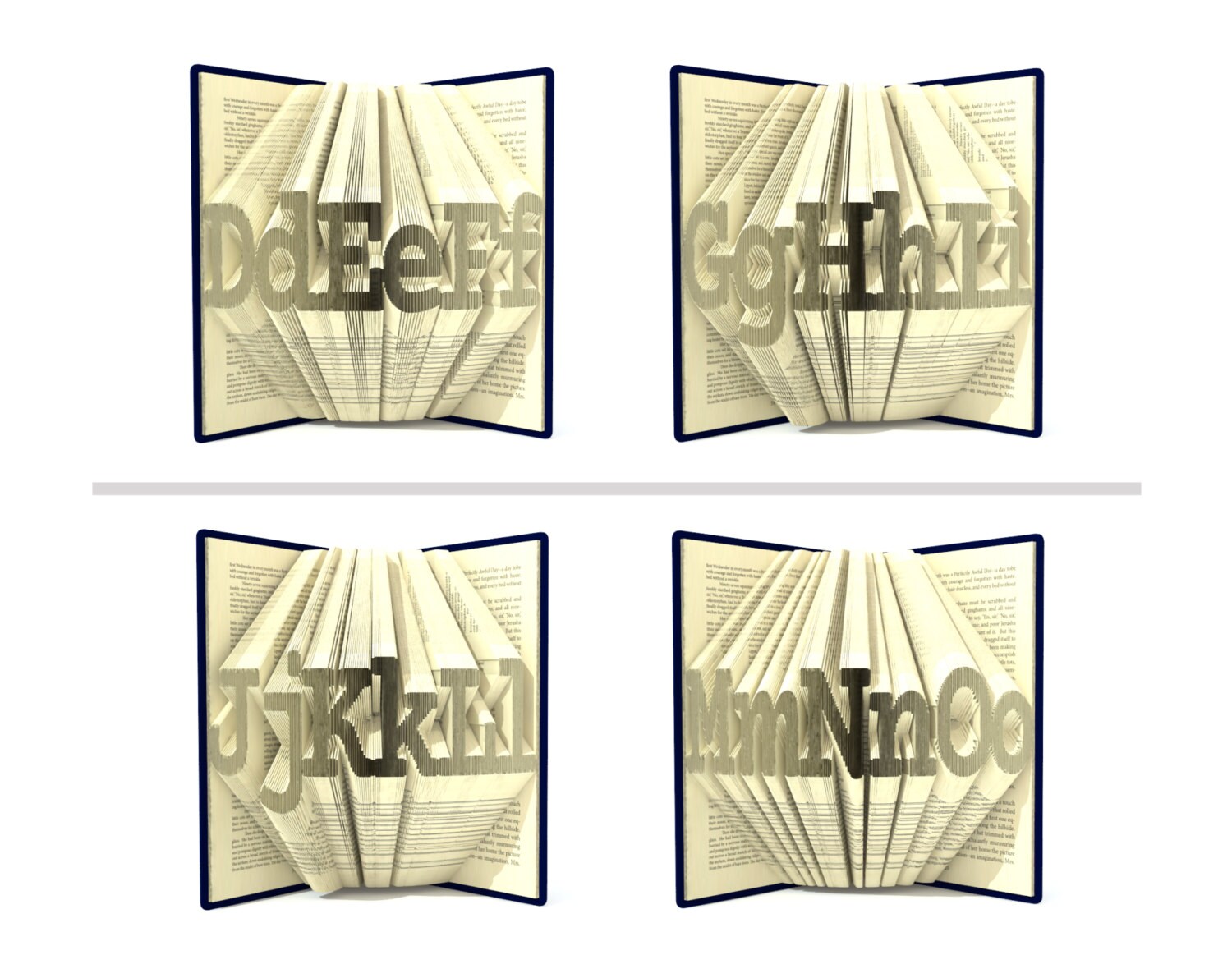 Folded Book ALPHABET 1 - Medium Bold Font - Book Folding Patterns ...